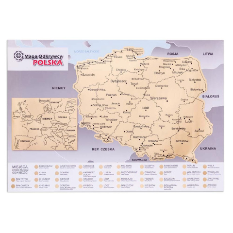 Płonąca Żyrafa - Mapa zdrapka Polski